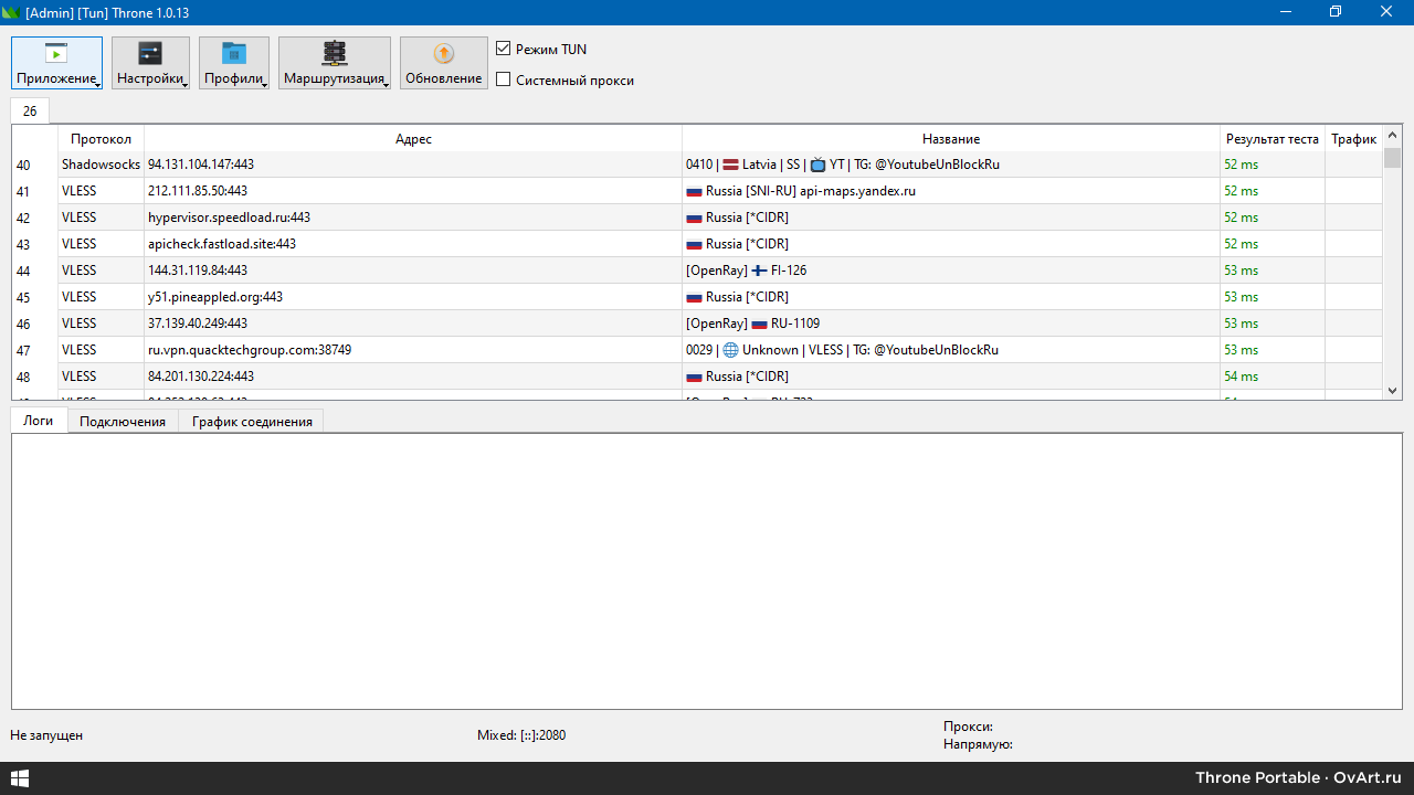 Throne Portable 1.0.13 (альтернатива Psiphon VPN)